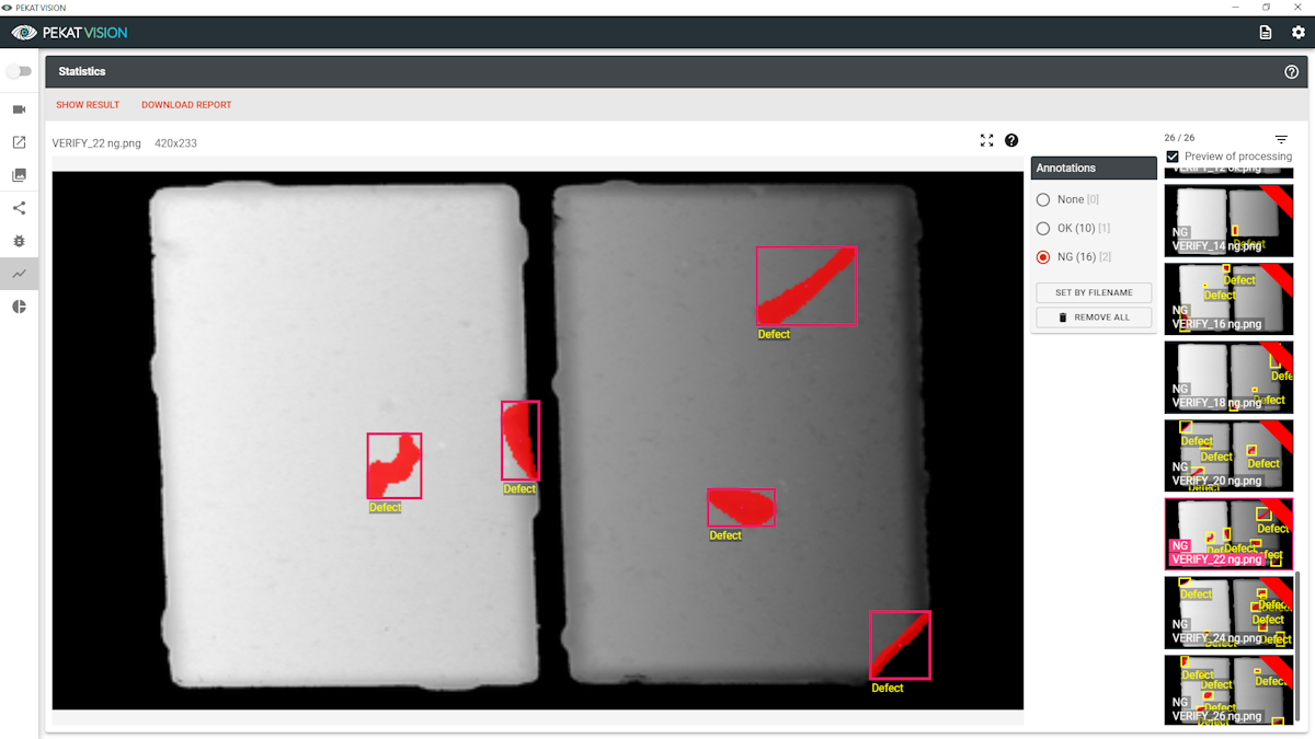 Machine Vision Inspection for paving blocks production - PEKAT VISION